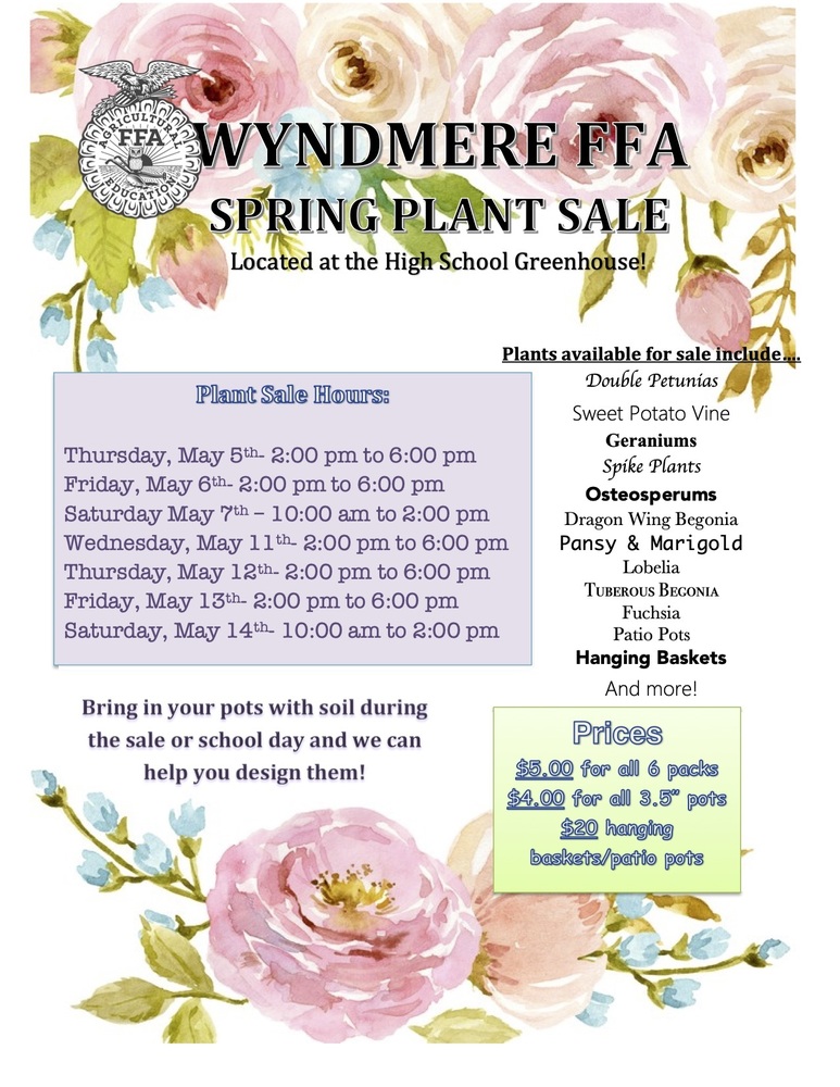 FFA Plant Sale Happening Now! | Wyndmere Public School